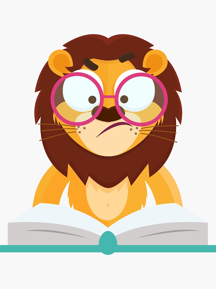 "Back to School Student Lion" Sticker for Sale by PureArtPrints | Redbubble