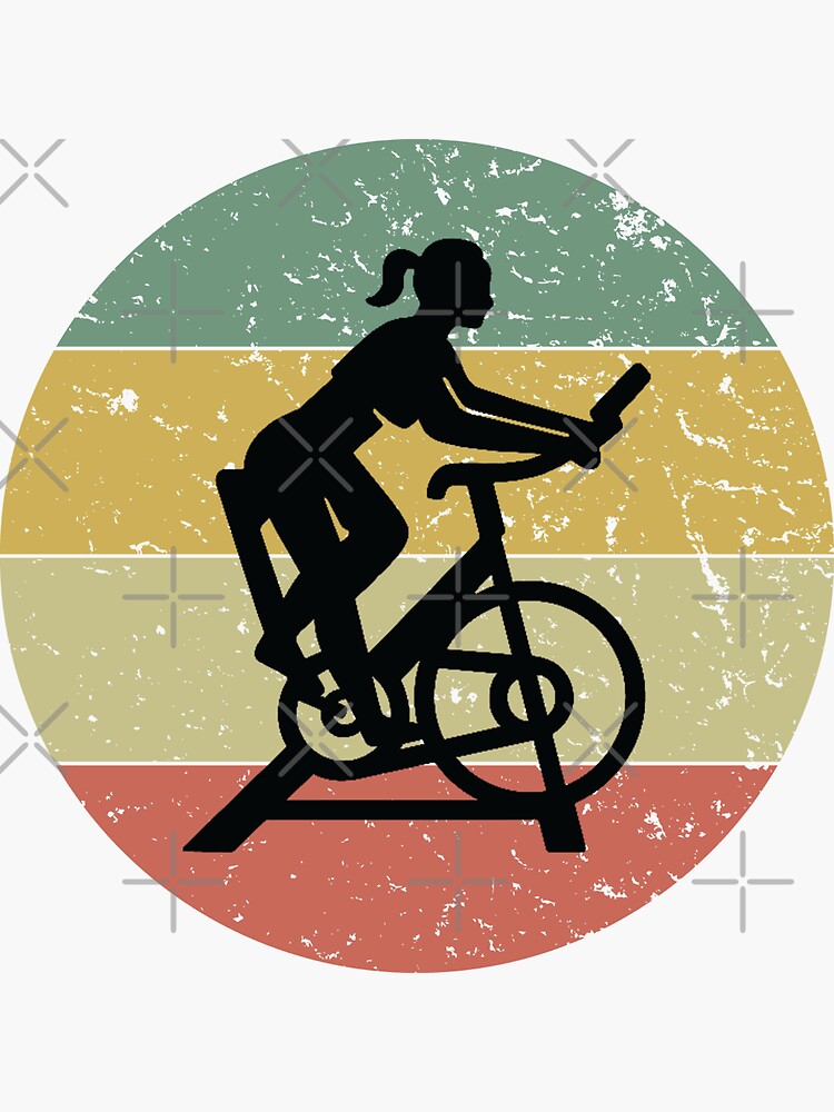 "Retro Vintage Spin Class, Funny Spin, Spinning Saying" Sticker for ...