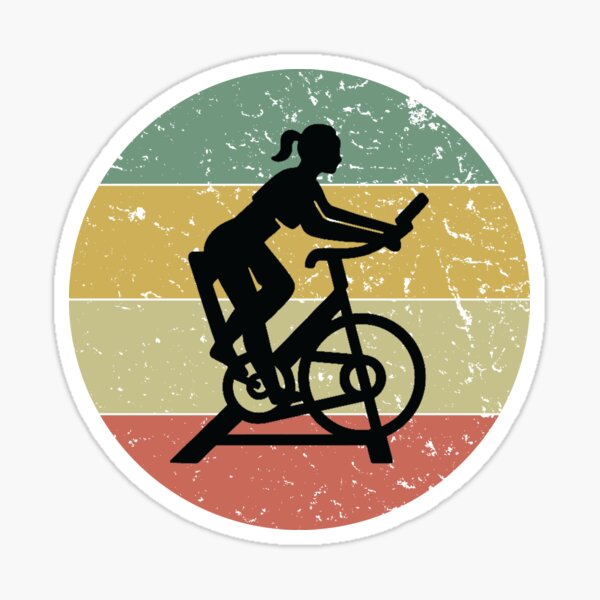 "Retro Vintage Spin Class, Funny Spin, Spinning Saying" Sticker for ...