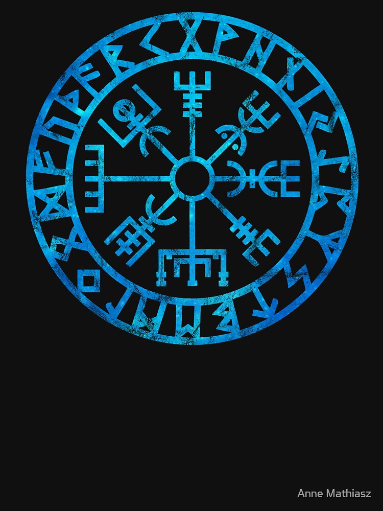 "Vegvisir, Icelandic, Futhark Runes Compass, Norse Mythology, Viking ...