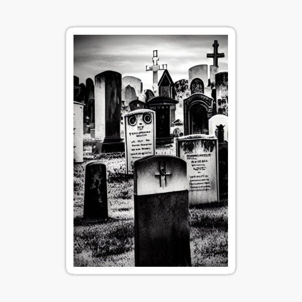 "Creepy graveyard" Sticker for Sale by CreepyCorner | Redbubble