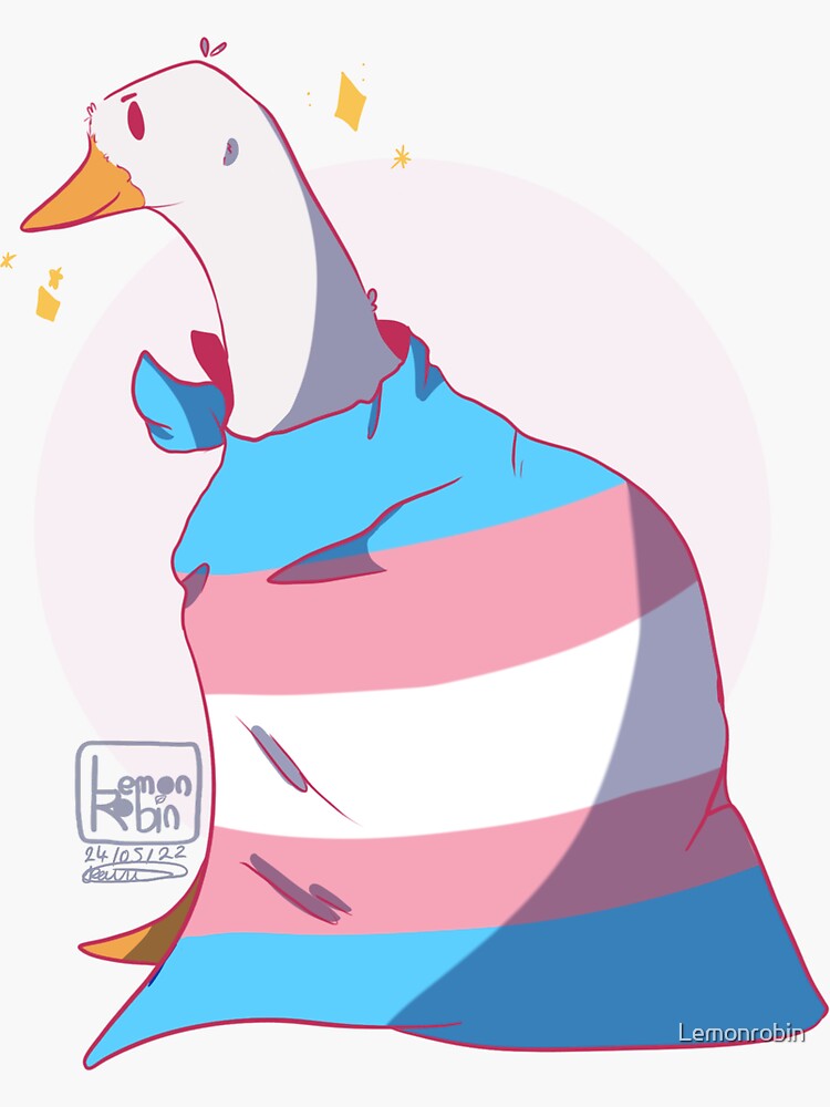 "Trans duck pride flag" Sticker for Sale by Lemonrobin | Redbubble