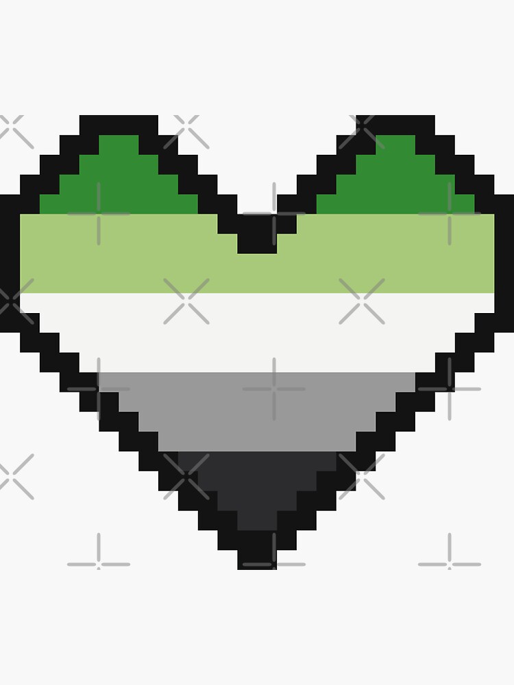 "Pixel Art Pride Heart - aromantic" Sticker for Sale by GoldThornGuild ...