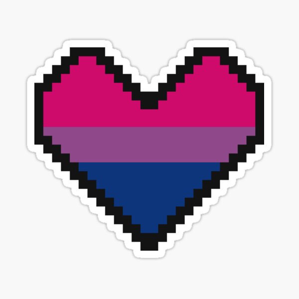 "Pixel Art Pride Heart - bisexual" Sticker for Sale by GoldThornGuild ...