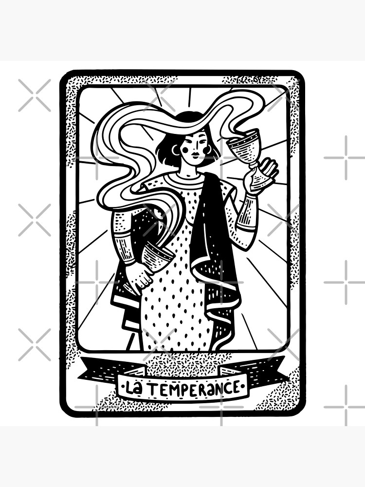 Póster «Vector de dibujo de Templanza de naipes de Tarot. orilio» de ...