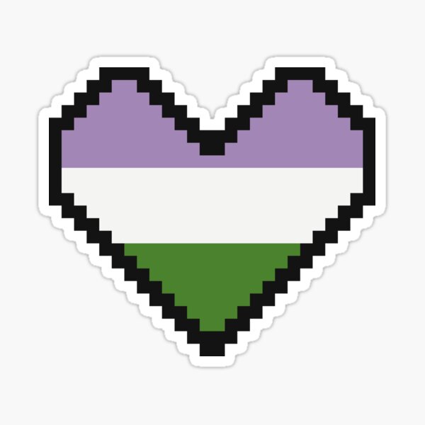 "Pixel Art Pride Heart - genderqueer" Sticker for Sale by ...