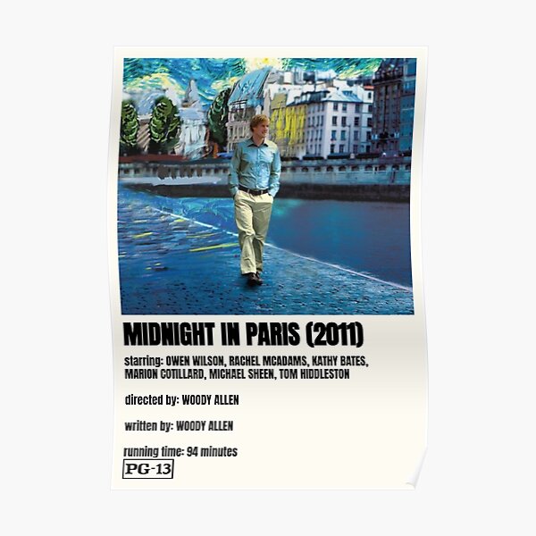 "Midnight in Paris Movie Poster" Poster for Sale by Rachel Grace ...