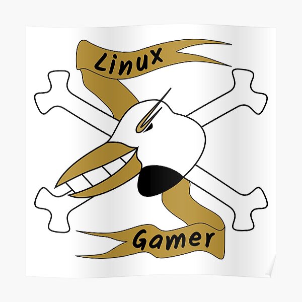 "Linux Gamer Pirate Flag" Poster for Sale by Cheiron | Redbubble
