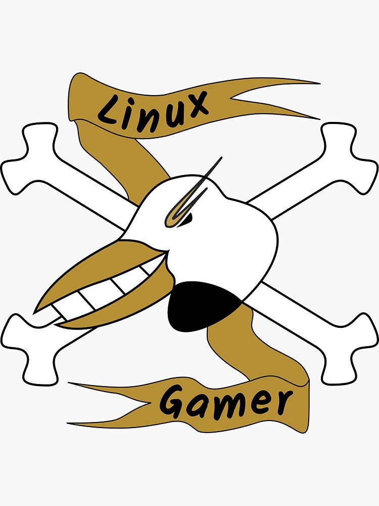 "Linux Gamer Pirate Flag" Sticker for Sale by Cheiron | Redbubble