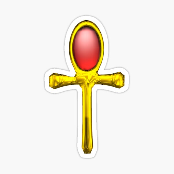 "RED TALISMAN Gold Ankh Egyptian Eternal Life Symbol" Sticker for Sale ...