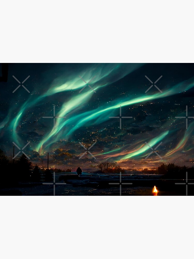 Lámina fotográfica «Señales de la aurora boreal: el cielo mágico de la aurora boreal» de ...