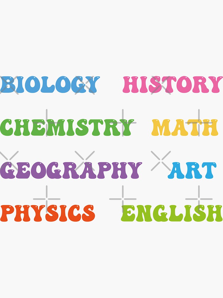 "Subject labels funcy letters" Sticker for Sale by bolkibox | Redbubble