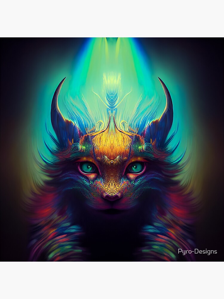 "Celestial Cat Abstract Art Painting" Sticker for Sale by Pyro-Designs ...