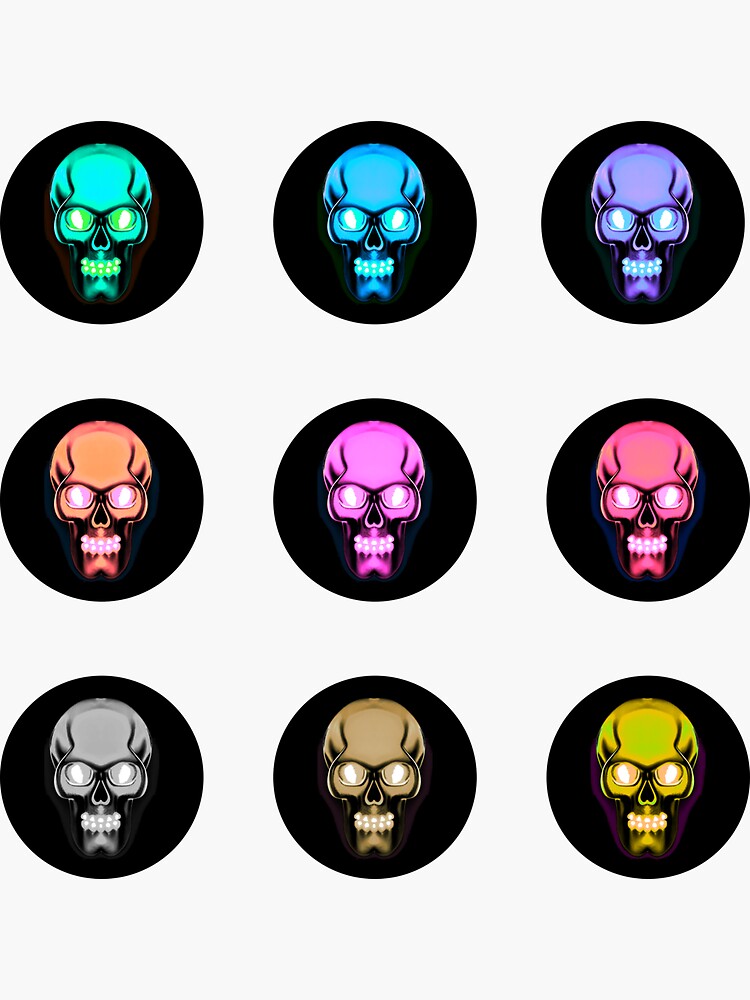 "Halloween Multi-Color Skulls Sticker Pack" Sticker for Sale by ...