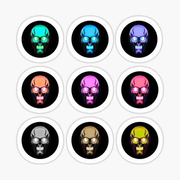 "Halloween Multi-Color Skulls Sticker Pack" Sticker for Sale by ...