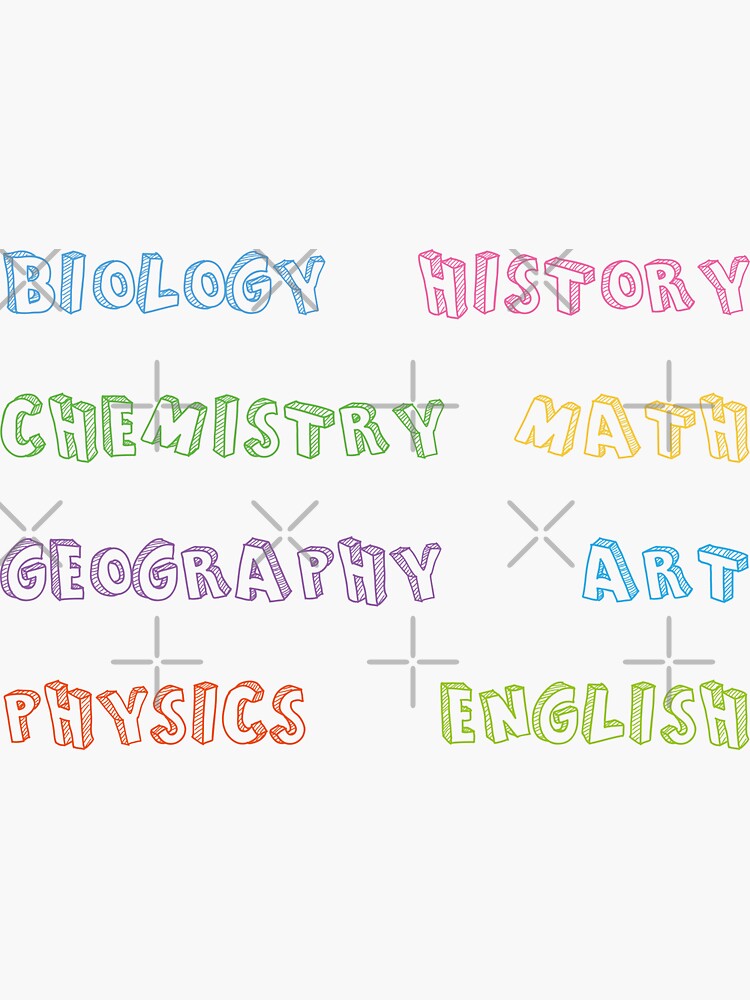 "Subject labels funcy letters" Sticker for Sale by bolkibox | Redbubble