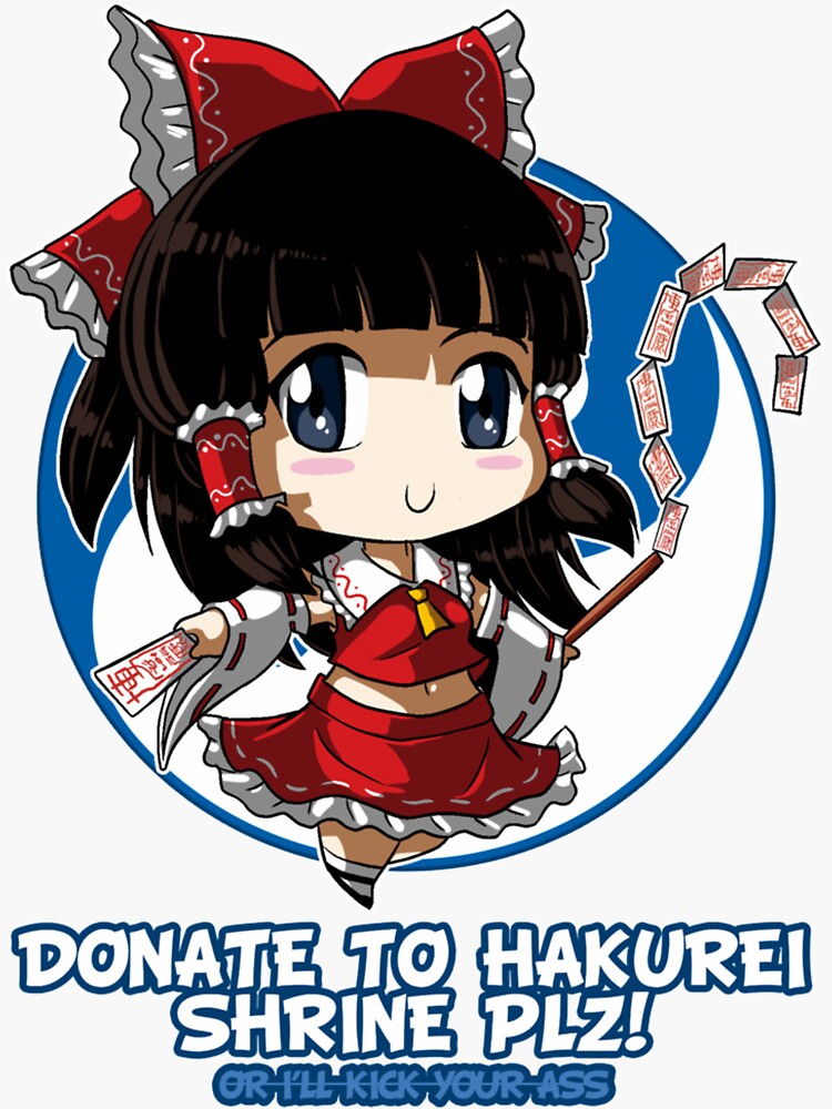 "Touhou - Reimu Hakurei" Sticker for Sale by AbuVodena | Redbubble