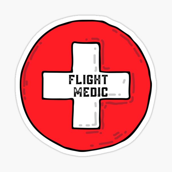 "Vintage Flight Medic Typography and medical sign" Sticker for Sale by ...