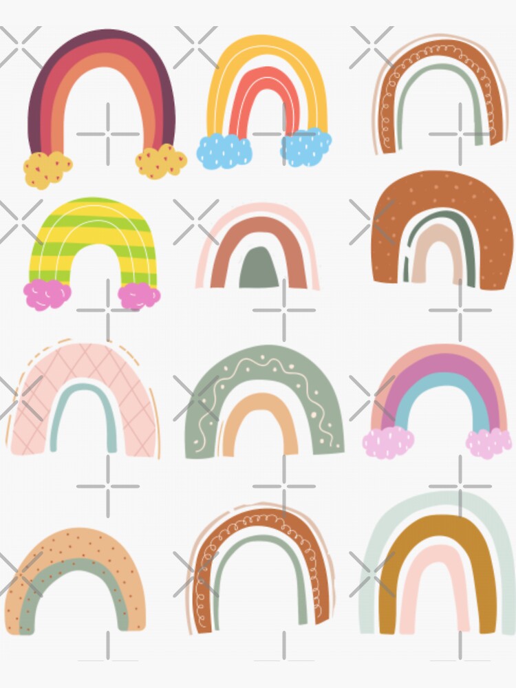 "Rainbow - in earthy colors" Sticker for Sale by Souhailamomo19 | Redbubble