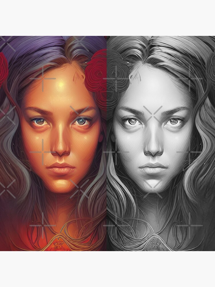 "A digital painting portrait of a beautiful girl." Sticker for Sale by ...