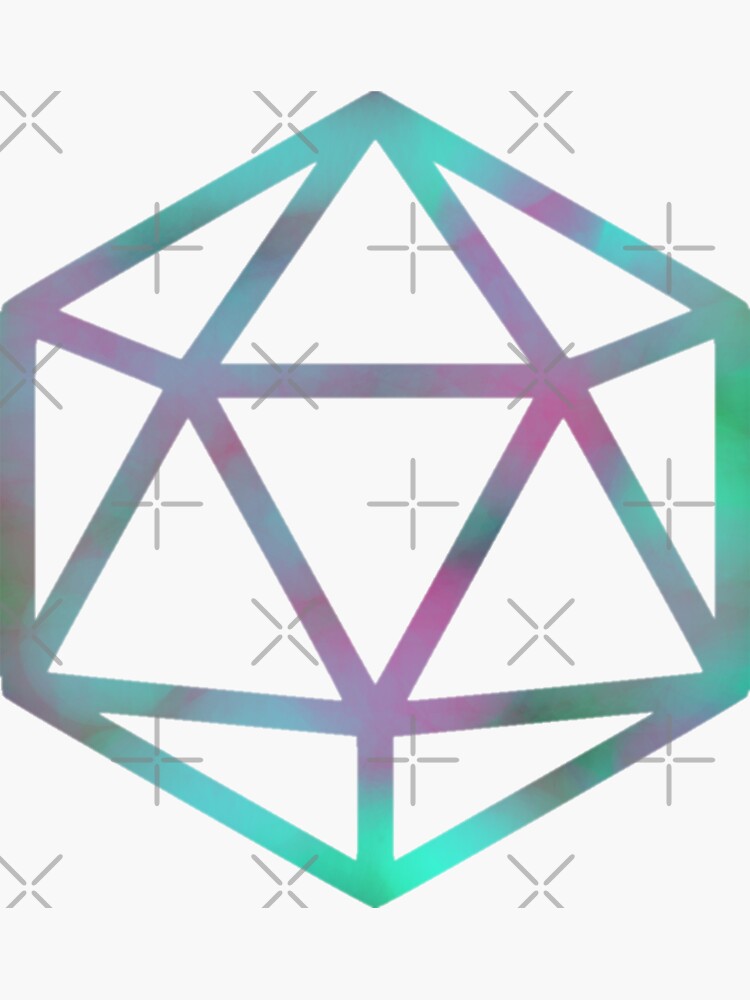 "Frosted neon D20" Sticker for Sale by Dead1bird | Redbubble