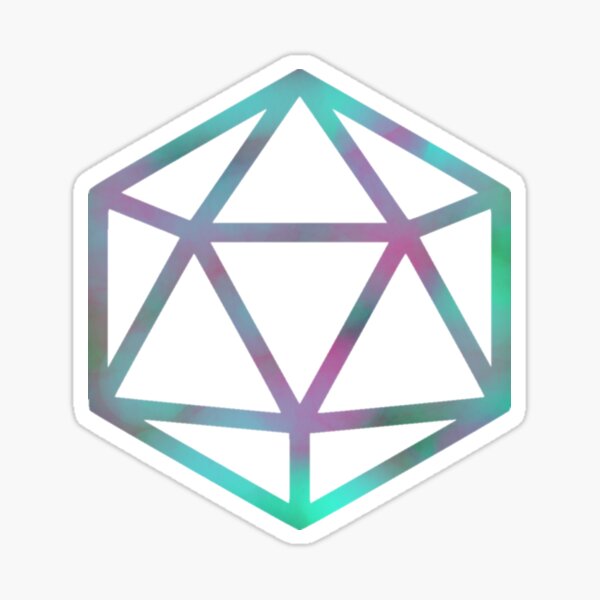"Frosted neon D20" Sticker for Sale by Dead1bird | Redbubble