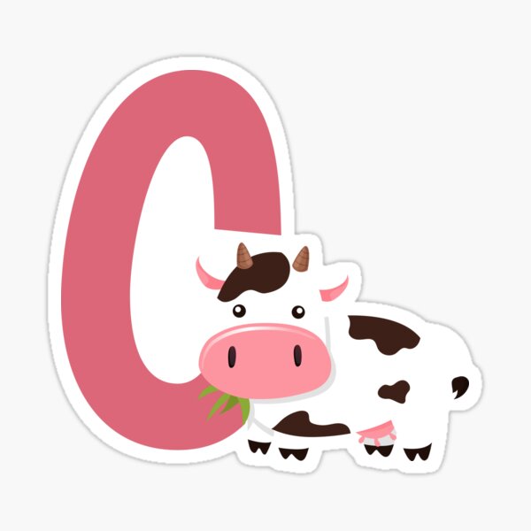 "animal alphabet letter C with cow" Sticker for Sale by Badwy1895 ...