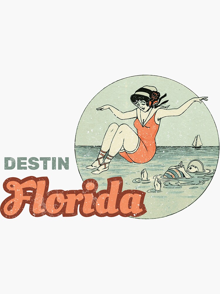 "Destin retro sunset florida" Sticker for Sale by absolutdesign | Redbubble