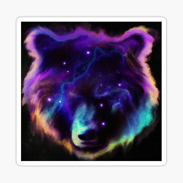"Virgo,Galactic Bear, Bear Galaxy Art, Space Bear" Sticker for Sale by Bookwyrm-Bazaar | Redbubble