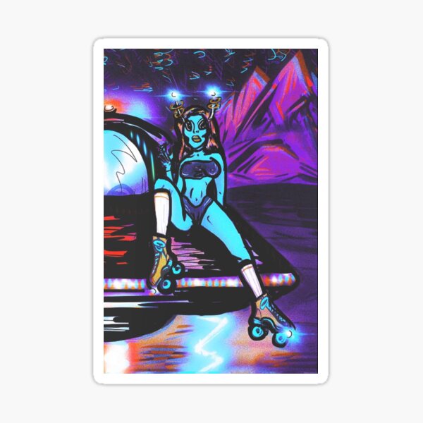 "Alien roller" Sticker for Sale by Kriskrossarts | Redbubble