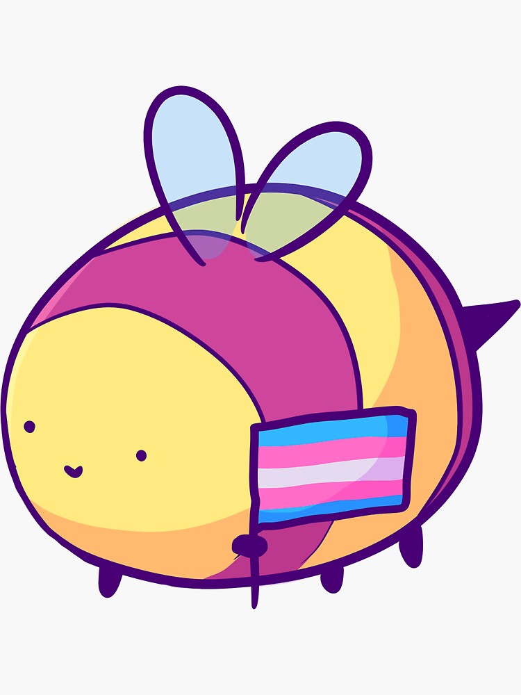 "Trans Round Bee" Sticker for Sale by ForTheFrogWar | Redbubble