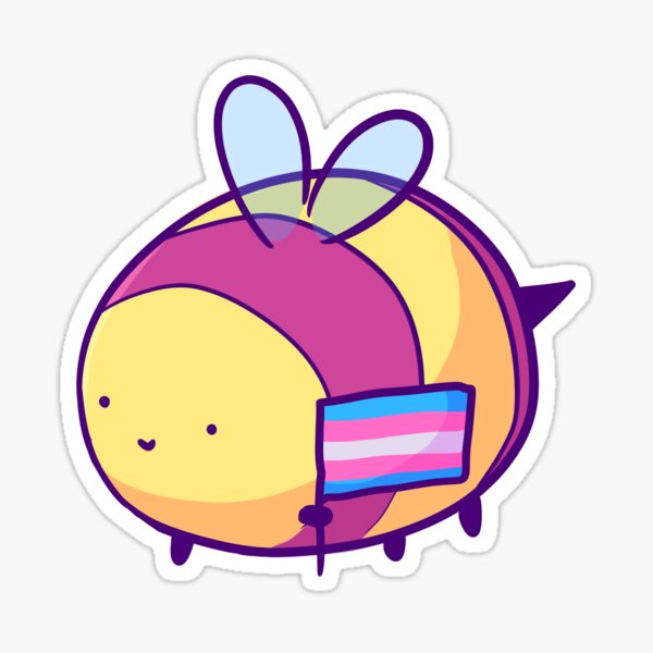 "Trans Round Bee" Sticker for Sale by ForTheFrogWar | Redbubble