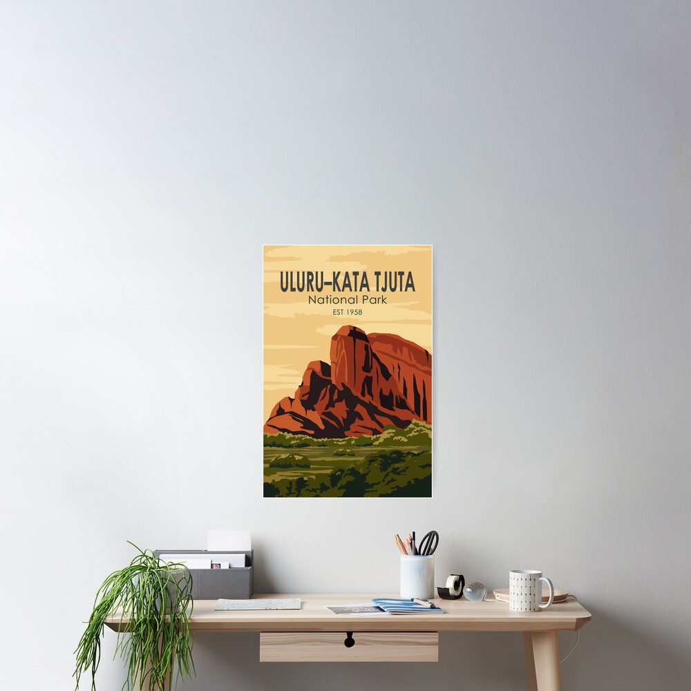 "Uluru-Kata Tjuta National Park Australia Vintage" Poster for Sale by ...