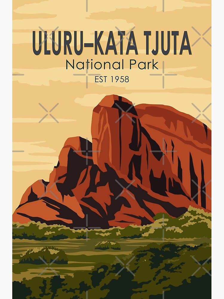 "Uluru-Kata Tjuta National Park Australia Vintage" Poster for Sale by ...