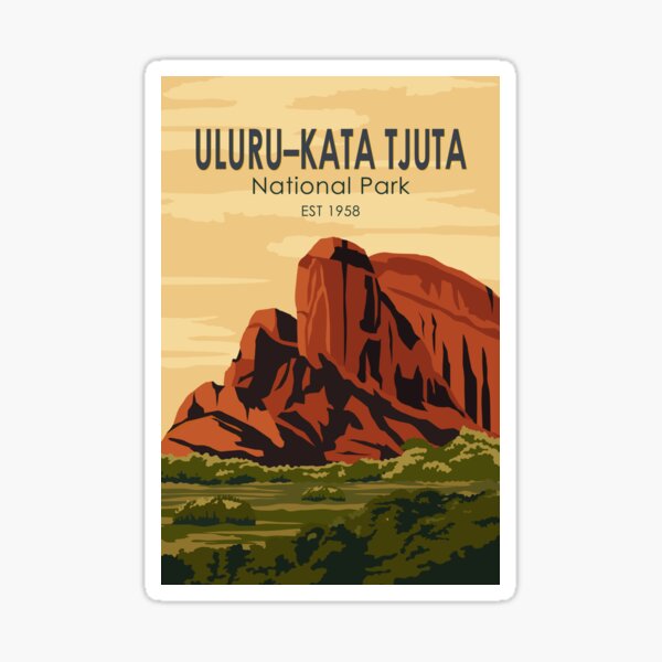 "Uluru-Kata Tjuta National Park Australia Vintage" Sticker for Sale by ...