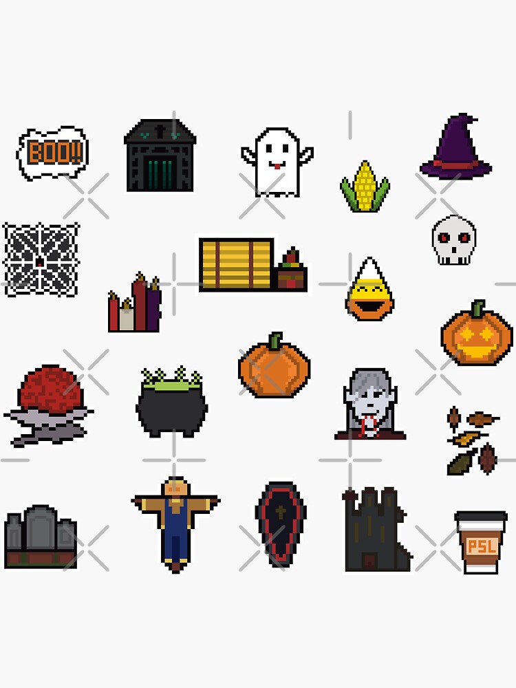 "Halloween and Fall Pixel Art Collection" Sticker for Sale by ...