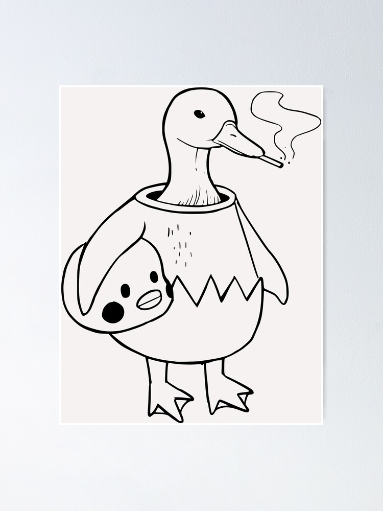 "Smoking Duck wearing a costume" Poster for Sale by zahirshop | Redbubble