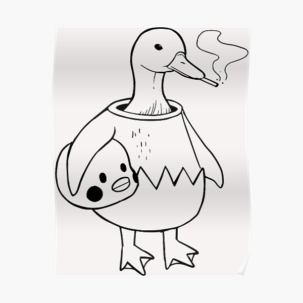 "Smoking Duck wearing a costume" Poster for Sale by zahirshop | Redbubble