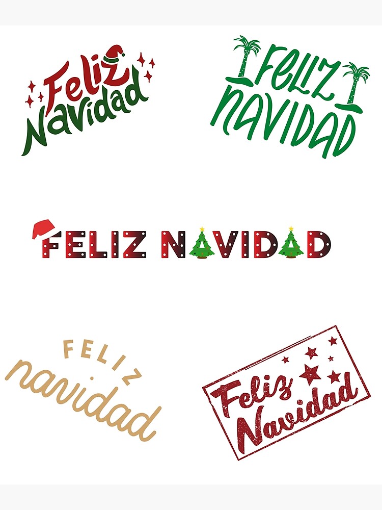 "Feliz Navidad Sticker Pack, Merry Christmas Stickers, Assorted ...
