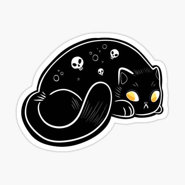 "Skull cat" Sticker for Sale by Kattvisaart | Redbubble
