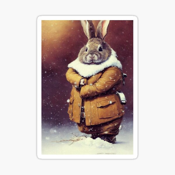 "Small Fat Rabbit Adventurer" Sticker for Sale by midjourney-hot ...