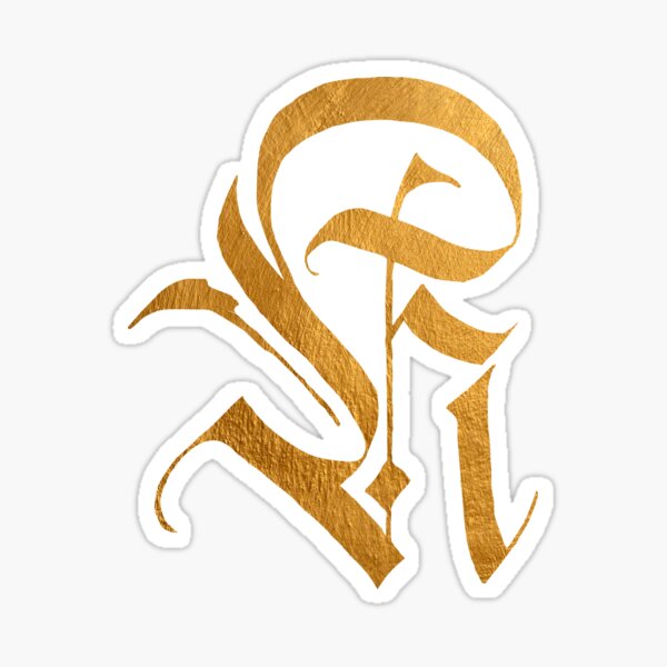"Calligraphy letter" Sticker for Sale by golden-graphic | Redbubble