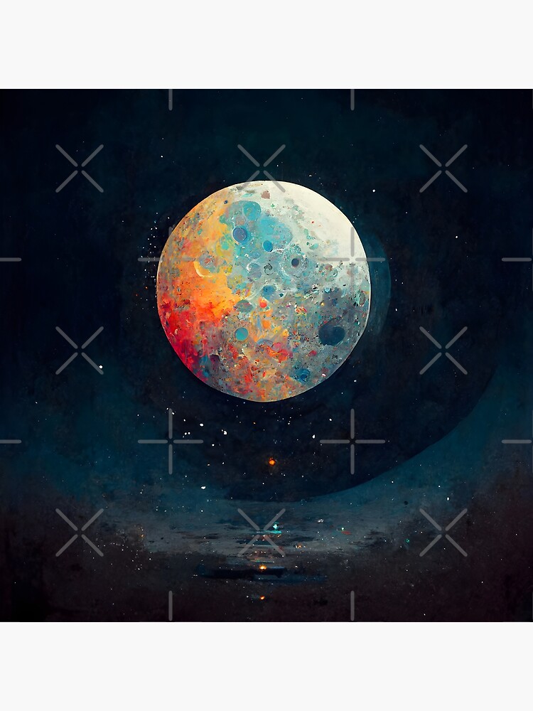 "Colorful Night Sky Painted Moon" Poster for Sale by MythicPrompts ...