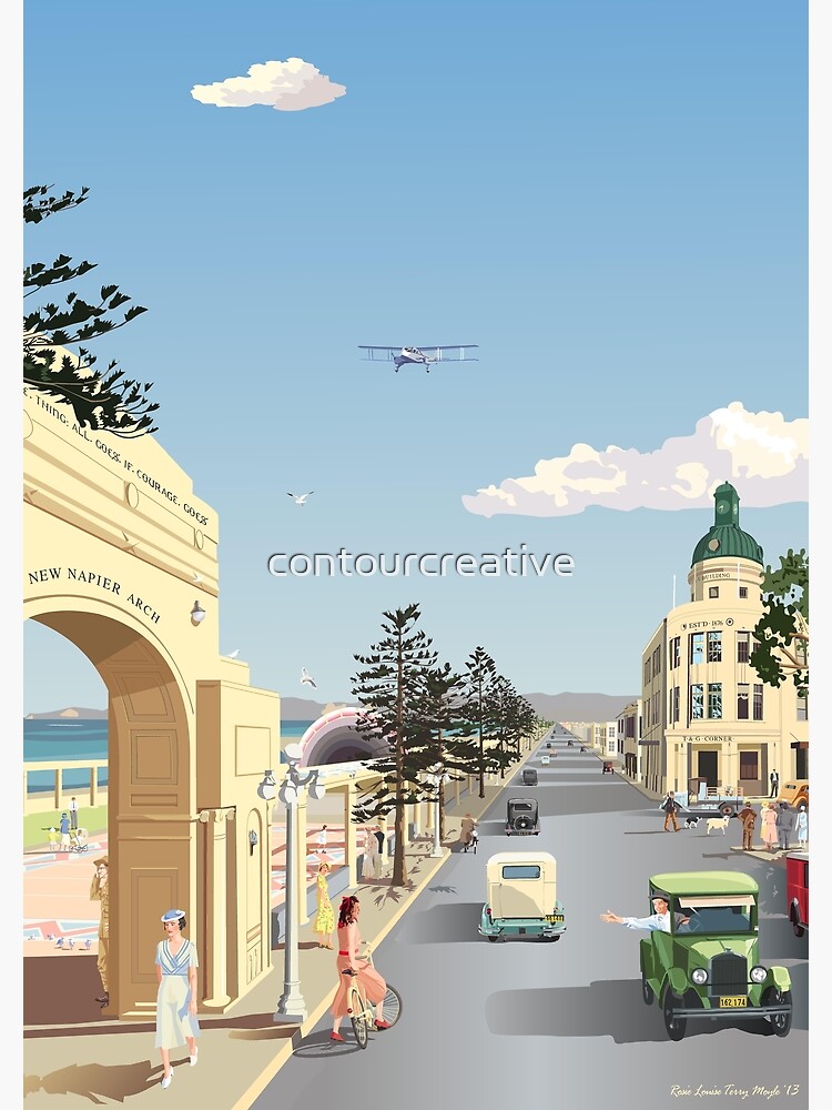 "Marine Parade, Napier, New Zealand, 1938" Poster for Sale by ...