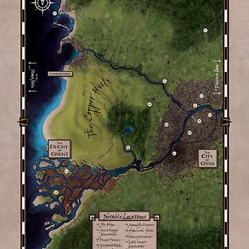 "A Map of The Great Delta and Western Ossa from Glass Immortals - Color ...