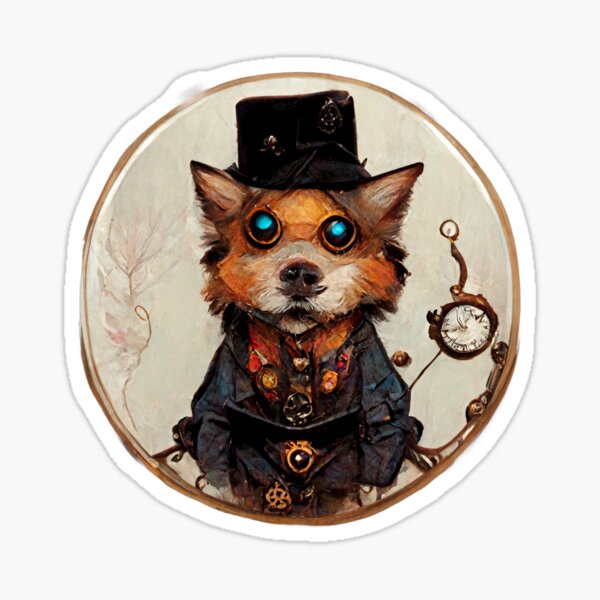 "Steampunk Fox Bage" Sticker for Sale by Bratak | Redbubble