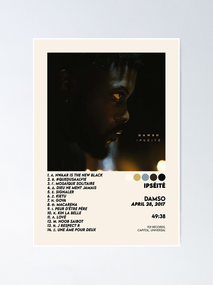 Poster « Ipséité | Damso | Cover d'album de Rap Fr », par lilixnp | Redbubble
