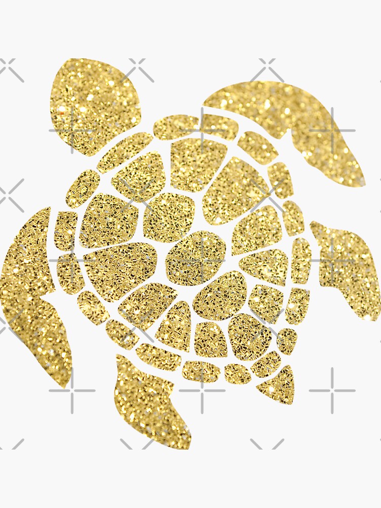 "Gold Sparkle Turtle" Sticker for Sale by mynameisliana | Redbubble