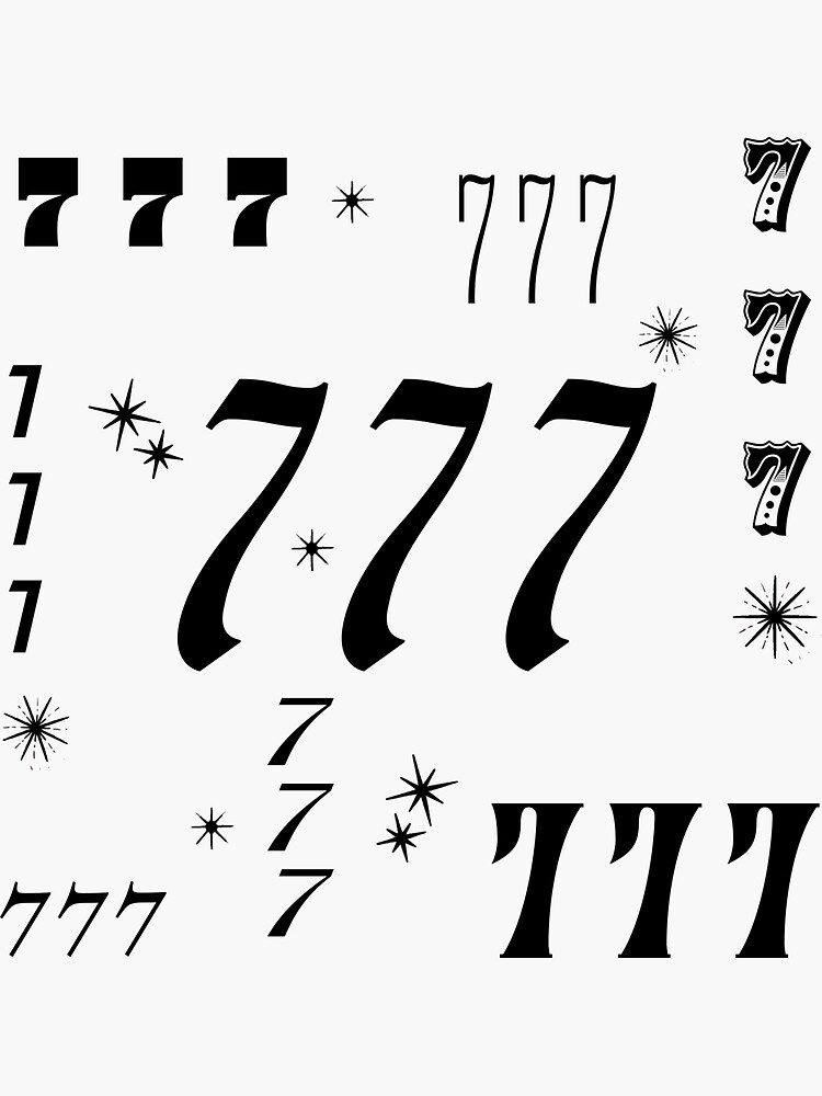 "777 angel numbers luck" Sticker for Sale by mandeegirl17 | Redbubble