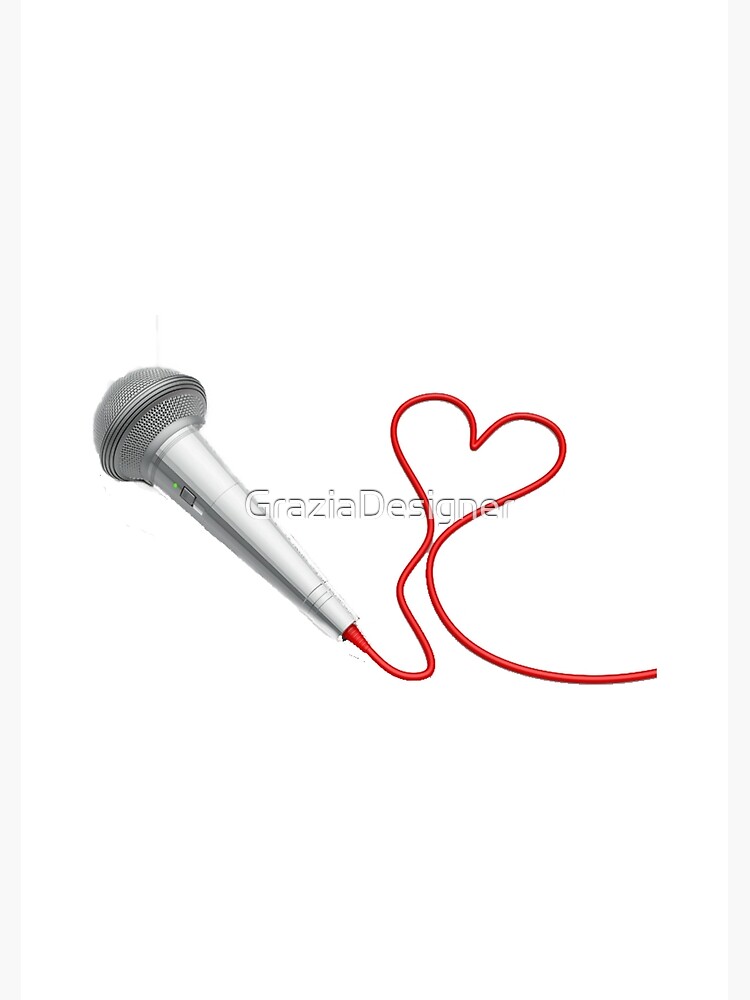 "Heart microphone music" Poster for Sale by GraziaDesigner | Redbubble